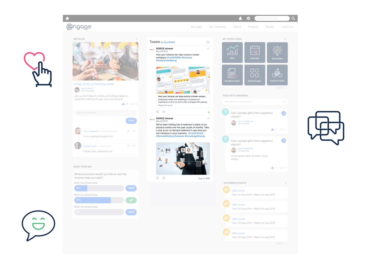 Social Intranet - Sorce intranet features to engage your workforce