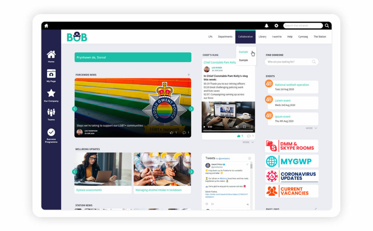 South Wales Police Intranet Case Study - Sorce intranet